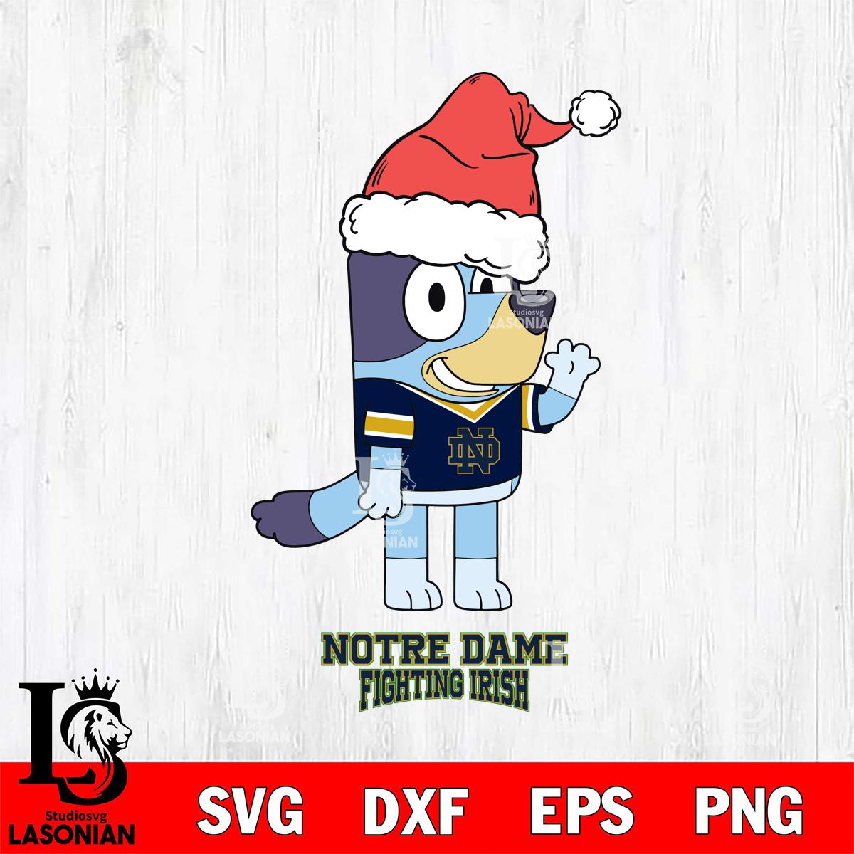 Notre Dame Fighting Irish Christmas Bluey Say Hi – lasoniansvg