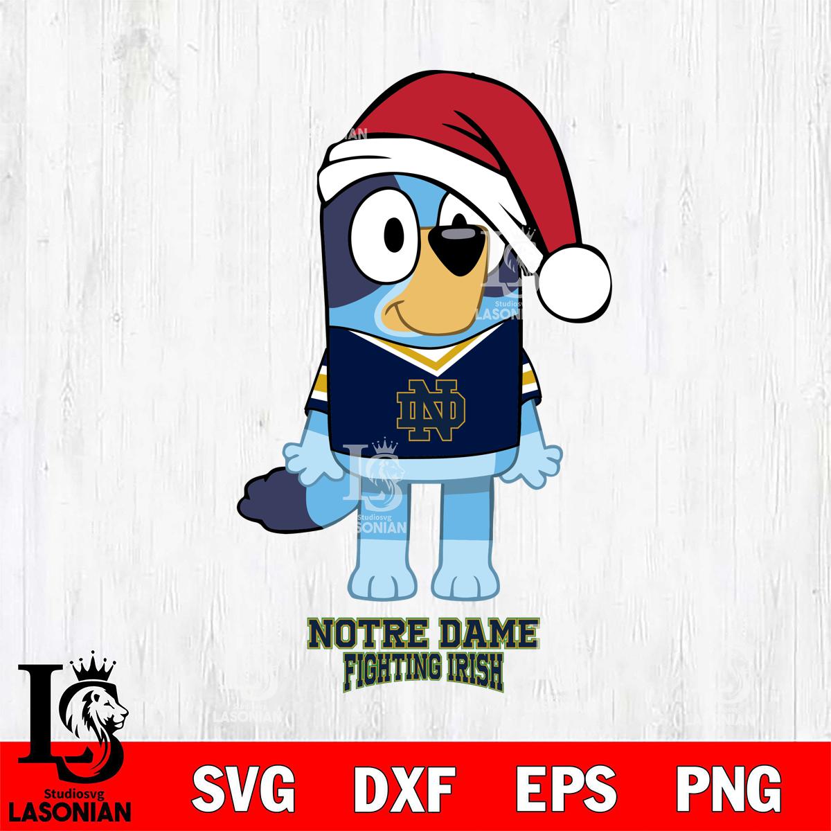 Notre Dame Fighting Irish Christmas Bluey Sport – lasoniansvg
