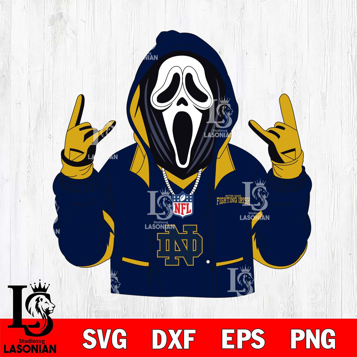 Notre Dame Fighting Irish Ghostface Scream Football Halloween – lasoniansvg