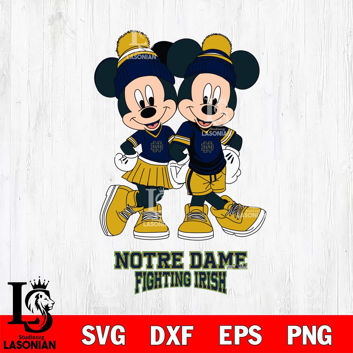 Notre Dame Fighting Irish Mickey And Minnie Mouse Football – lasoniansvg