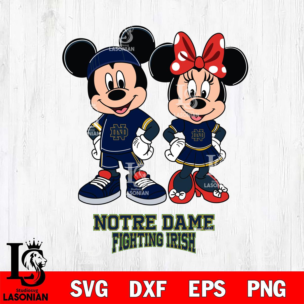 Notre Dame Fighting Irish Mickey And Minnie Rugby – lasoniansvg