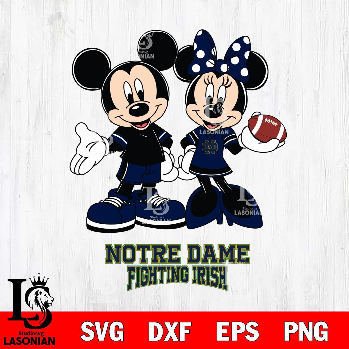 Notre Dame Fighting Irish Mickey Minnie Football – lasoniansvg