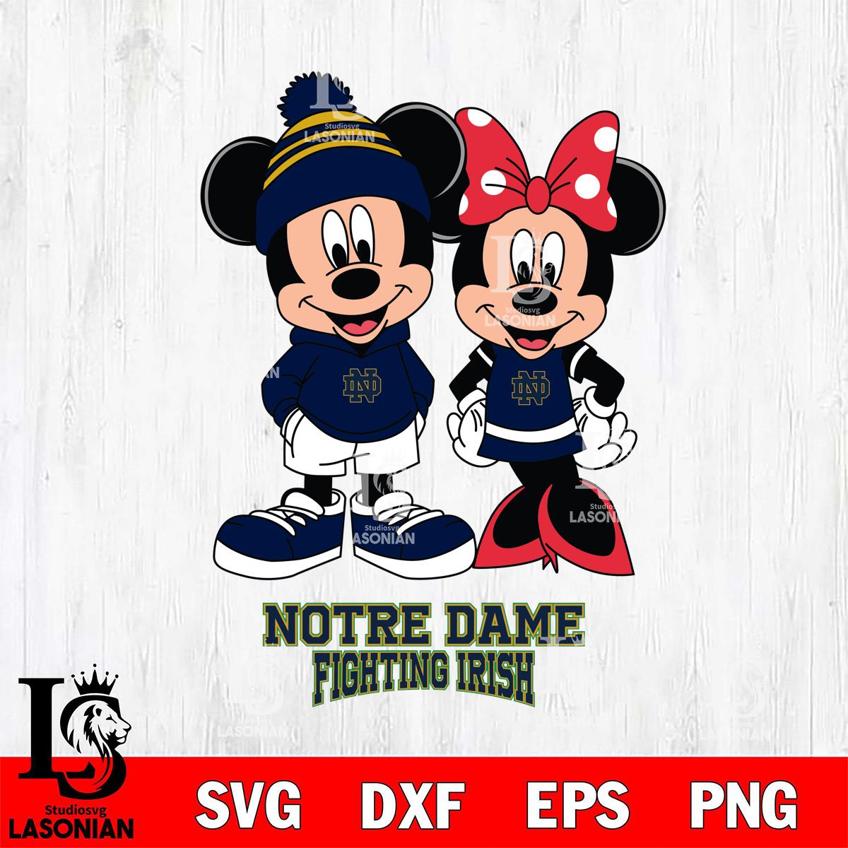 Notre Dame Fighting Irish Mickey Minnie Mouse Cute Football – lasoniansvg