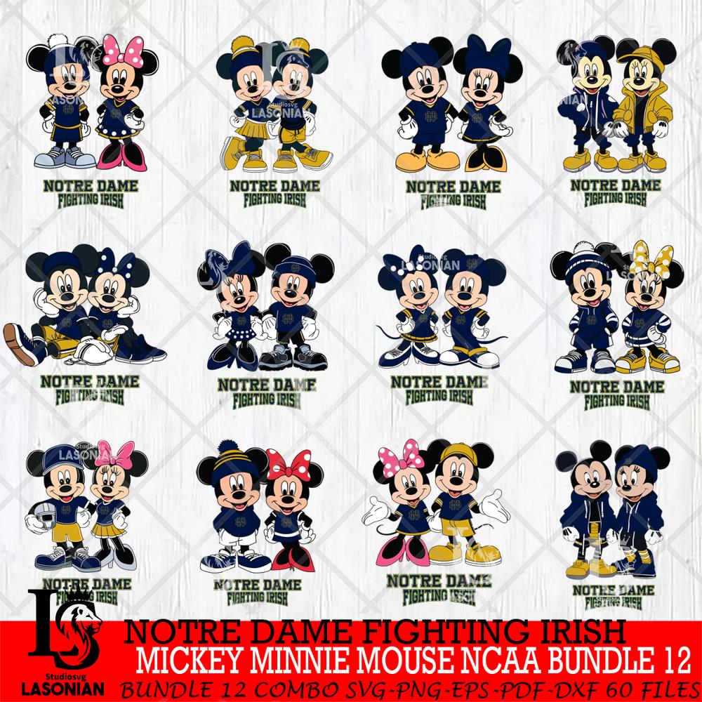 Notre Dame Fighting Irish Mickey Minnie Mouse NCAA Bundle 12 – lasoniansvg