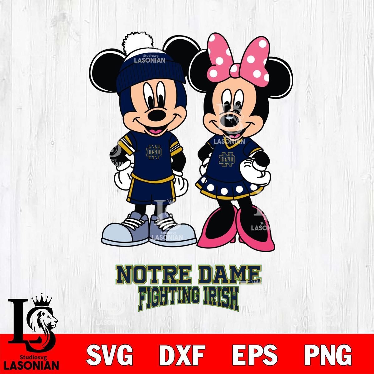 Notre Dame Fighting Irish Mickey Minnie Mouse Pink – lasoniansvg