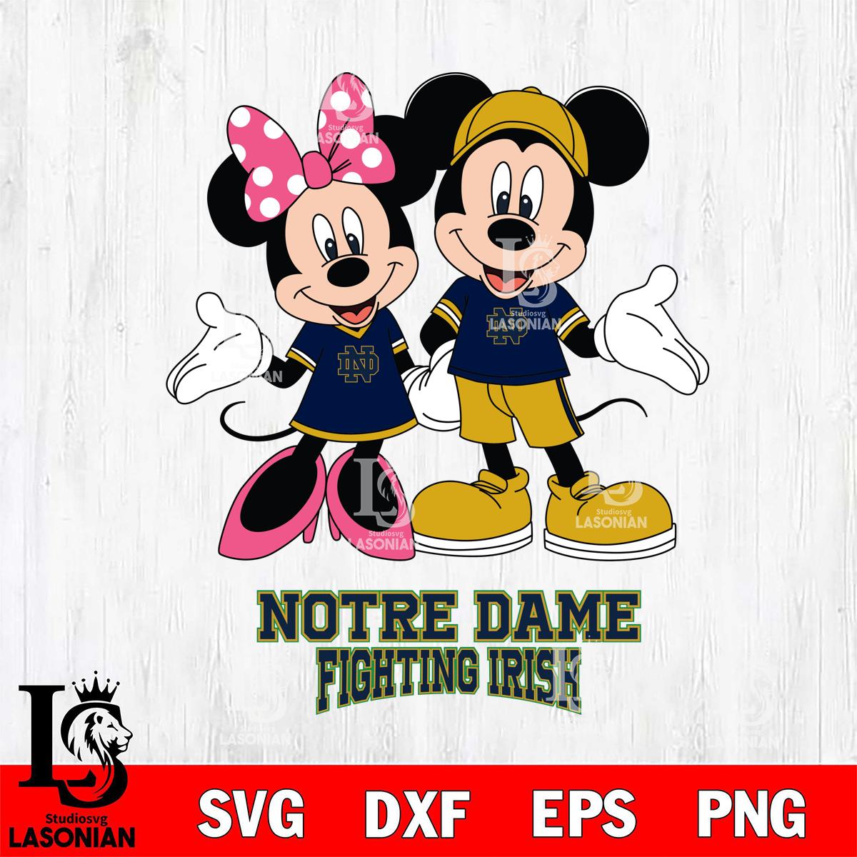 Notre Dame Fighting Irish Mickey Minnie Mouse Sport – lasoniansvg