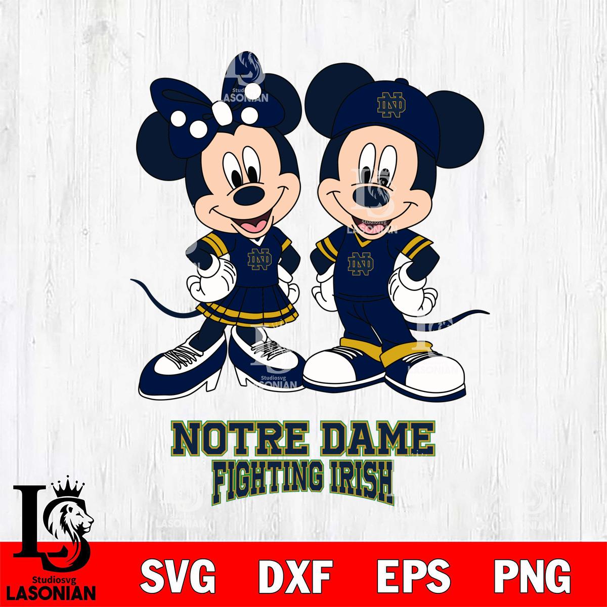 Notre Dame Fighting Irish Mickey Minnie Mouse rugby ball – lasoniansvg