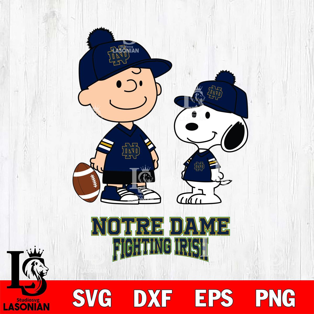 Notre Dame Fighting Irish Peanuts Snoopy Friends Football – lasoniansvg