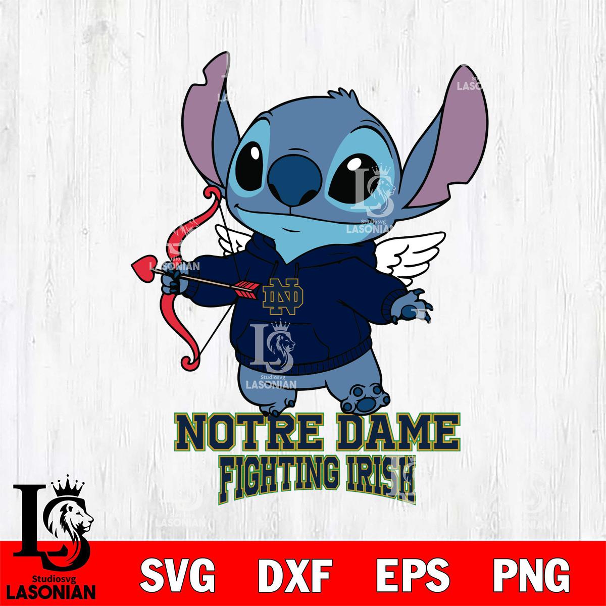 Notre Dame Fighting Irish Stitch Cupid Digital Download, NCAA SVG DXF ...
