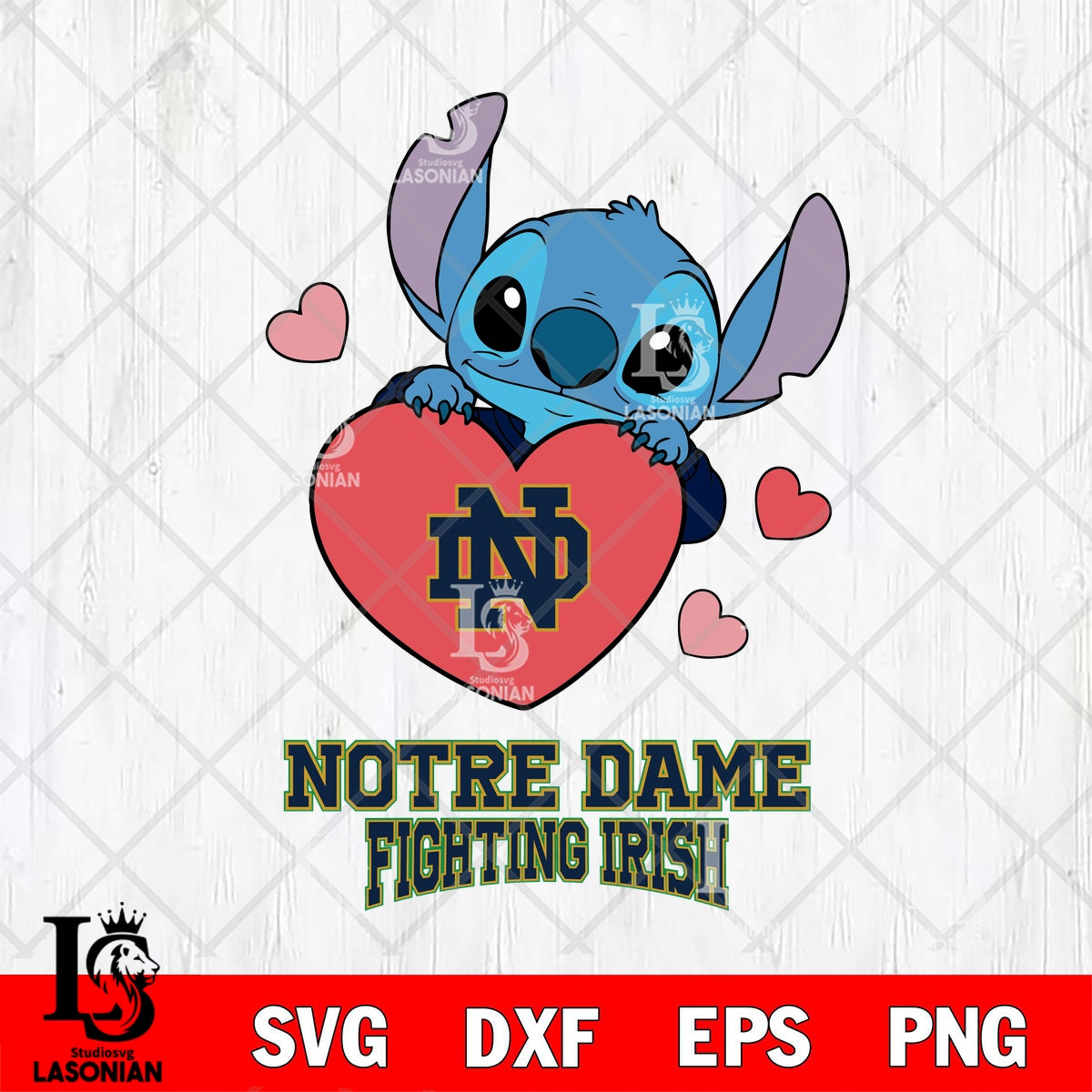 Notre Dame Fighting Irish Stitch hugging heart File cut , Football ...