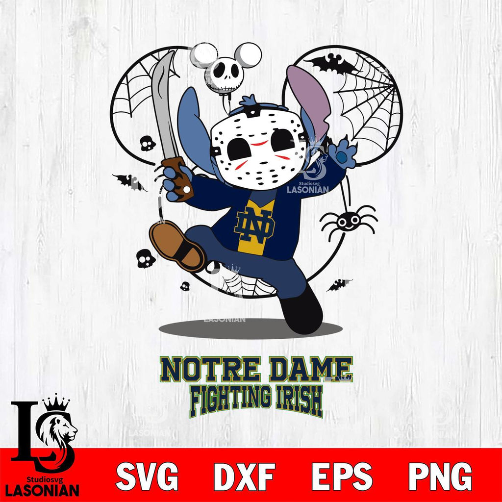 Notre Dame Fighting Irish Stitch jason voorhees Halloween – lasoniansvg