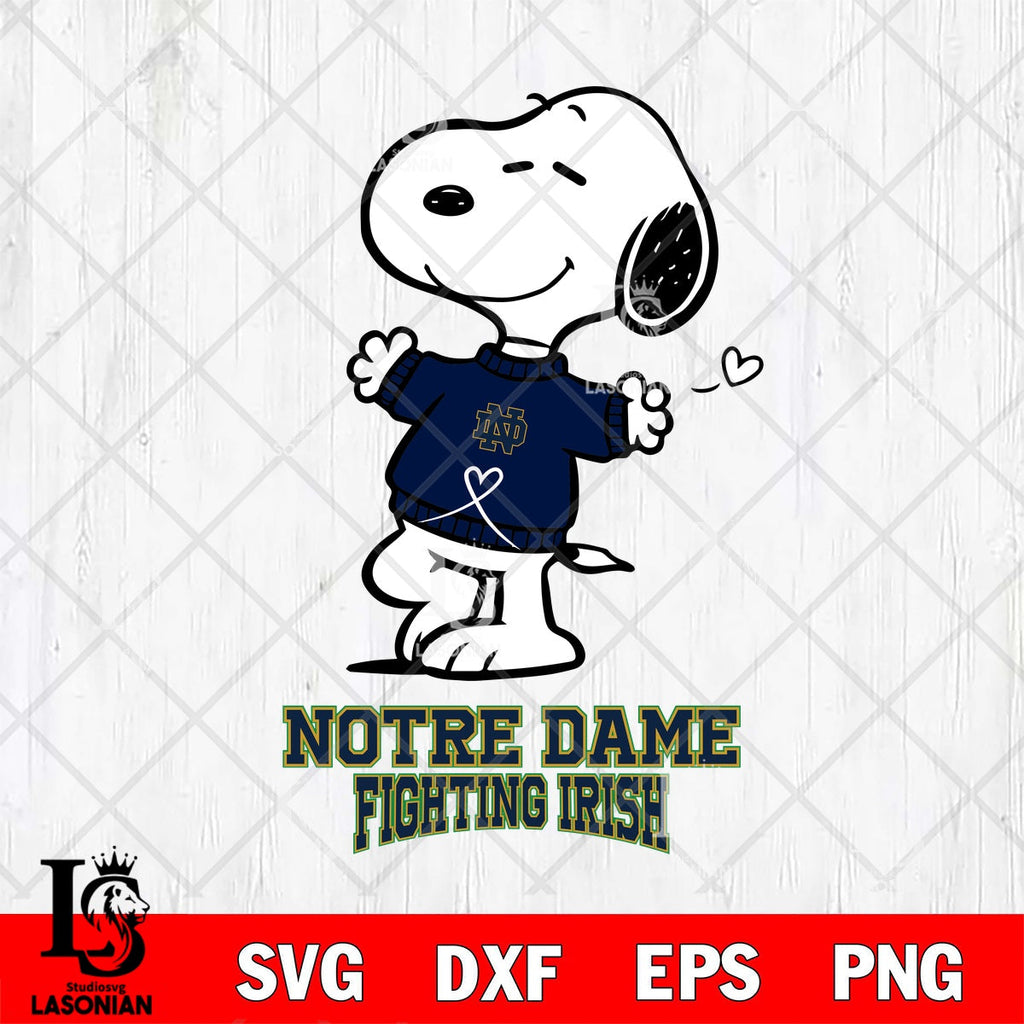Notre Dame Fighting Irish snoopy cartoon illustration File cut ...
