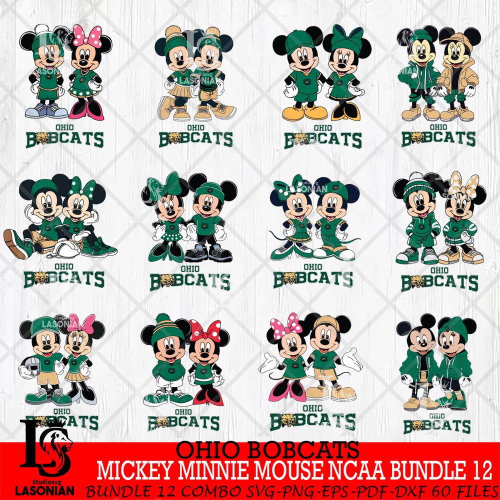 Ohio Bobcats Mickey Minnie Mouse NCAA Bundle 12 – lasoniansvg
