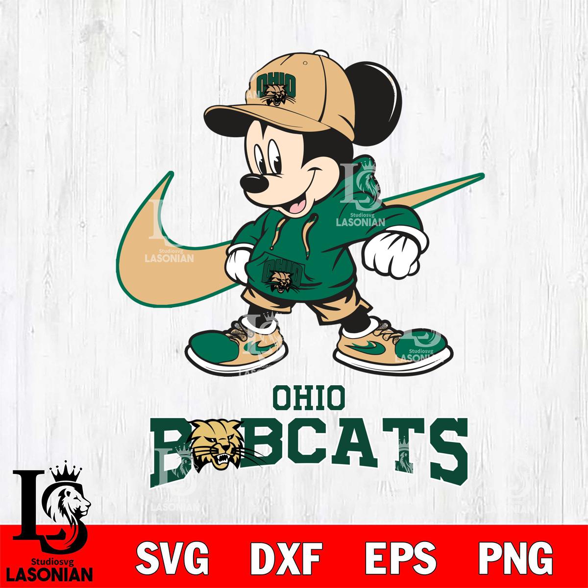 Ohio Bobcats Mickey Mouse NIKE – lasoniansvg