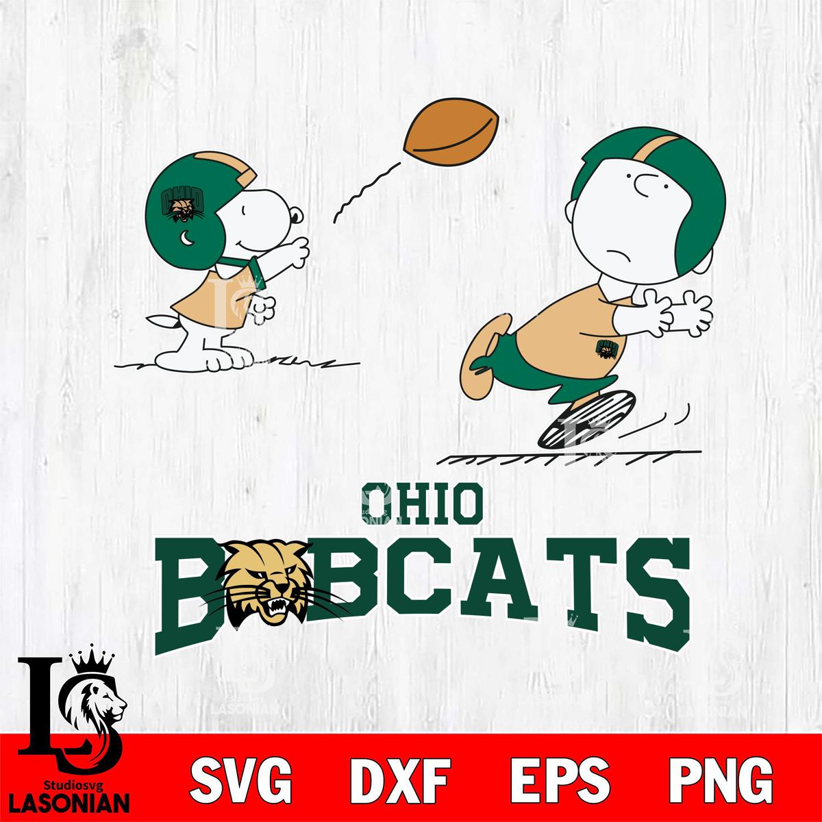 Ohio Bobcats Peanuts play football – lasoniansvg