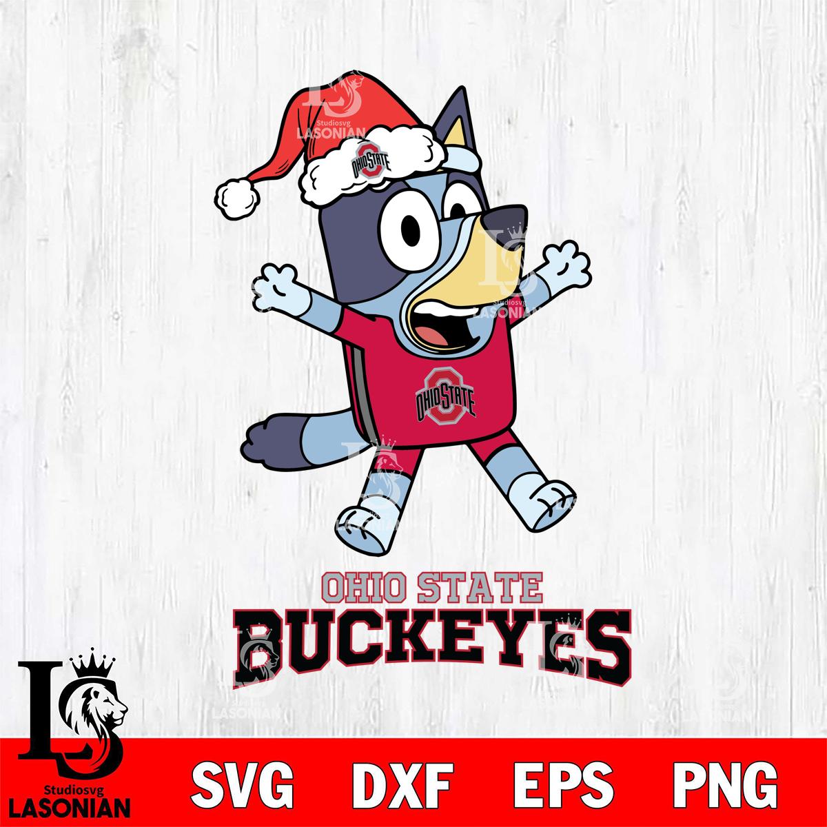 Ohio State Buckeyes Bluey Happy Christmas – lasoniansvg