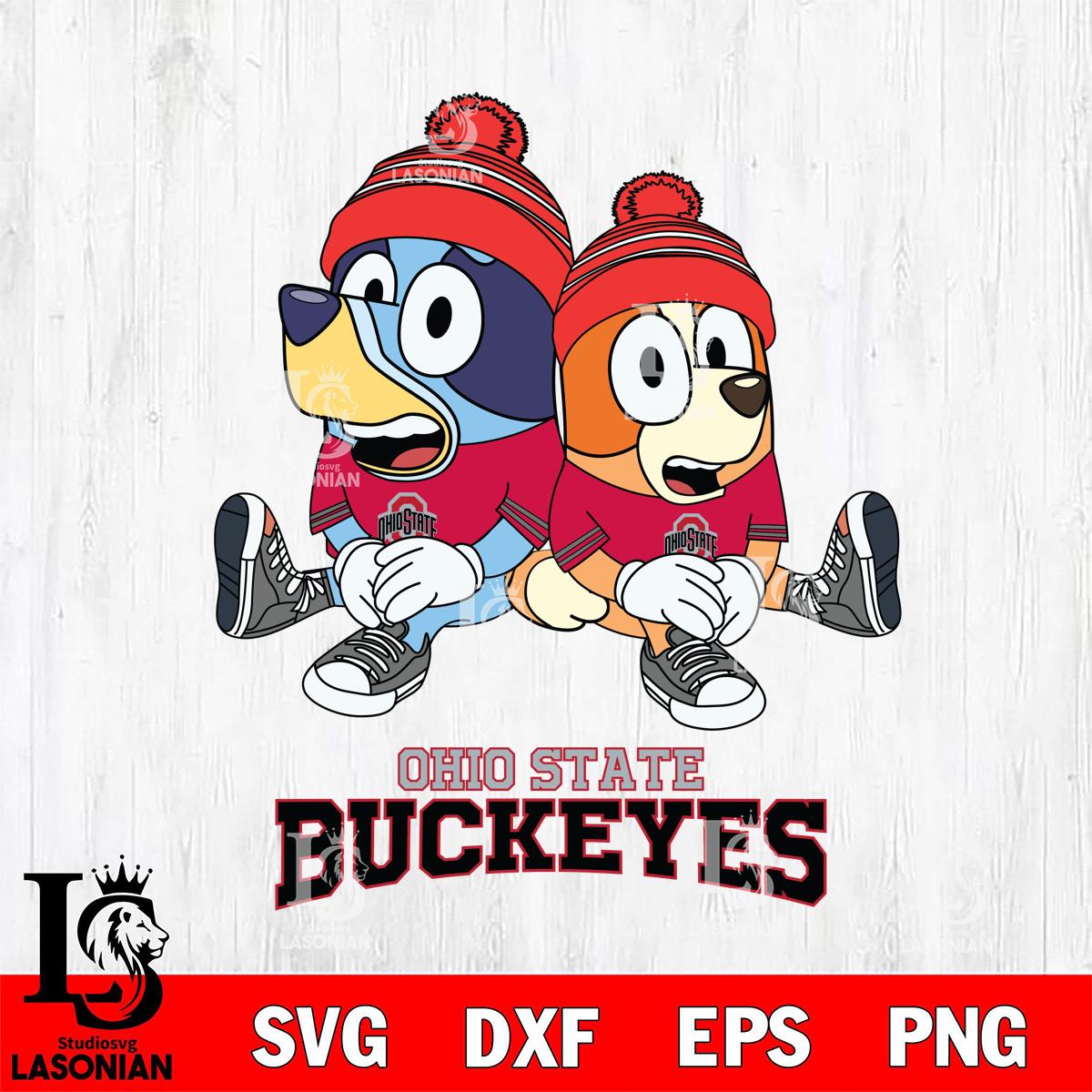 Ohio State Buckeyes Christmas Bluey & Bingo Sit – lasoniansvg