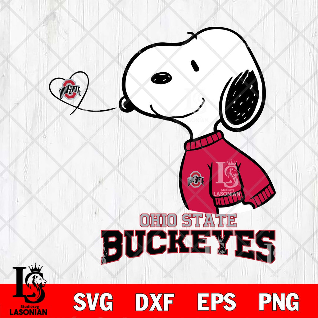 Ohio State Buckeyes Cute Valentine Snoopy File cut , Criucut ...