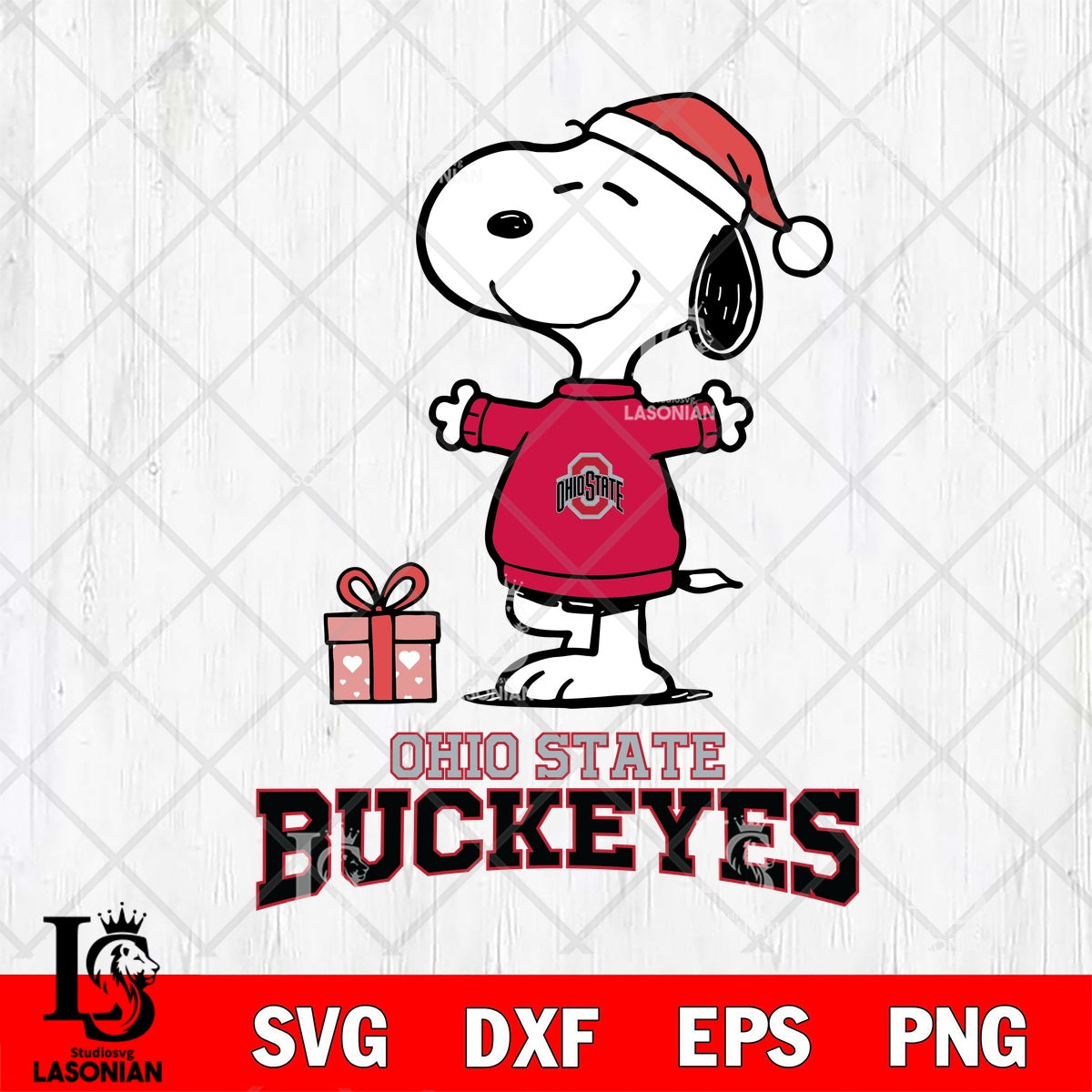 Ohio State Buckeyes Snoopy with Gift File cut , Criucut , Silhouette ...