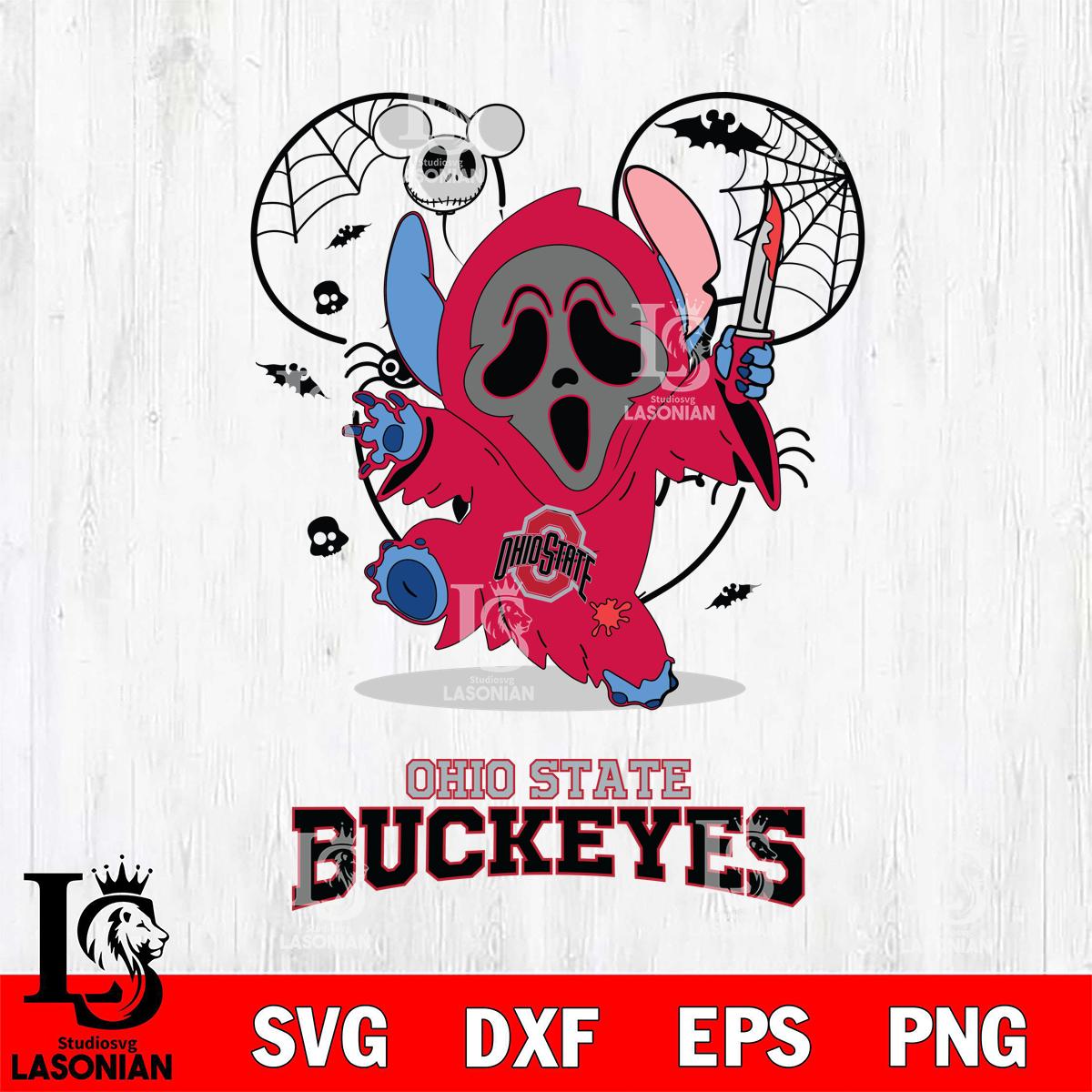 Ohio State Buckeyes Stitch Ghost Face Halloween 2 – lasoniansvg