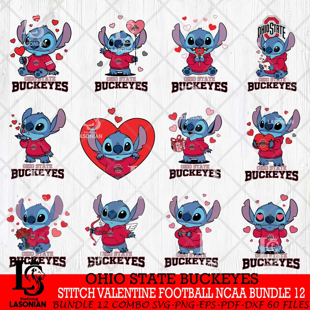 Ohio State Buckeyes Stitch Valentine NCAA Bundle Digital Download, NCAA ...