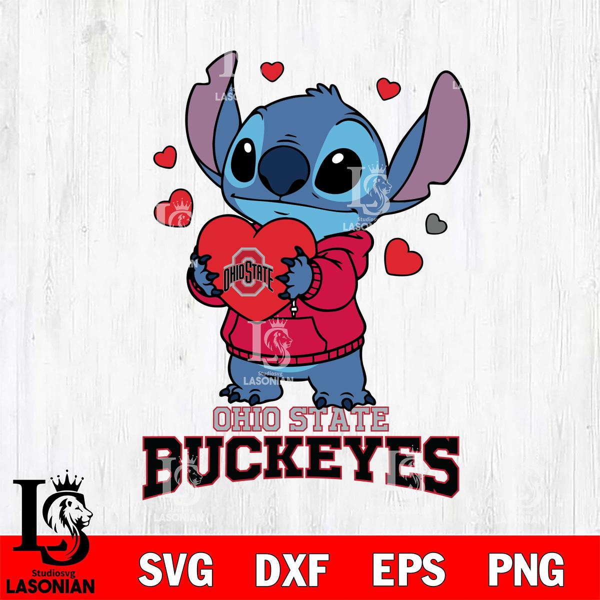 Ohio State Buckeyes Stitch heart Digital Download, NCAA SVG DXF EPS PNG ...