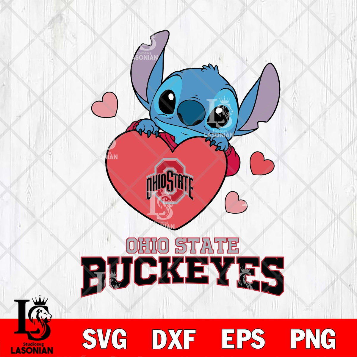 Ohio State Buckeyes Stitch hugging heart File cut , Football Criucut ...