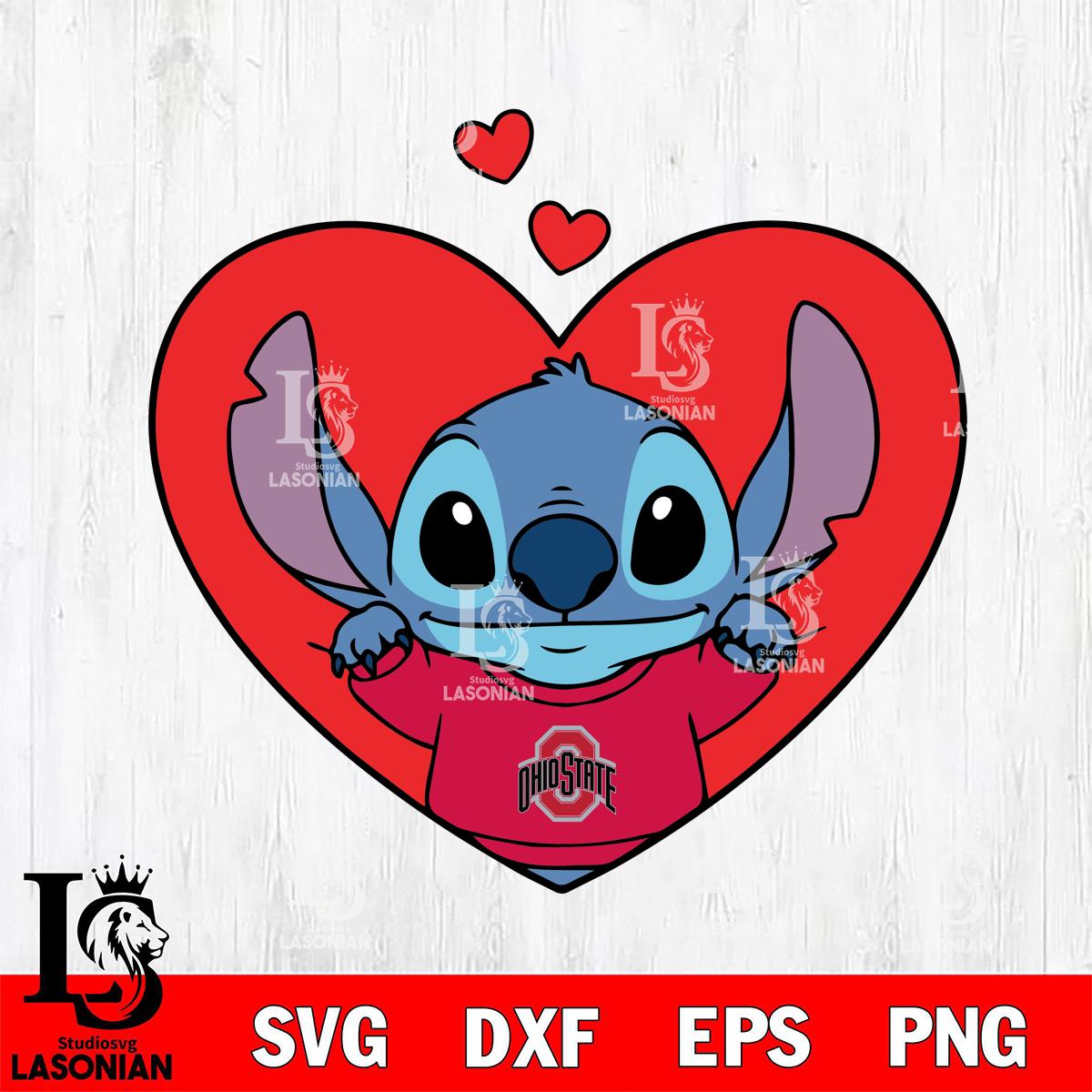 Ohio State Buckeyes Stitch in Heart Digital Download, NCAA SVG DXF EPS ...