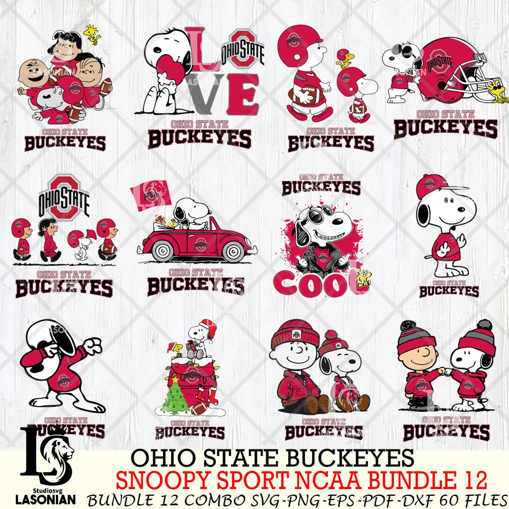 Ohio State Buckeyes Snoopy NCAA Bundle 12 SVG – lasoniansvg