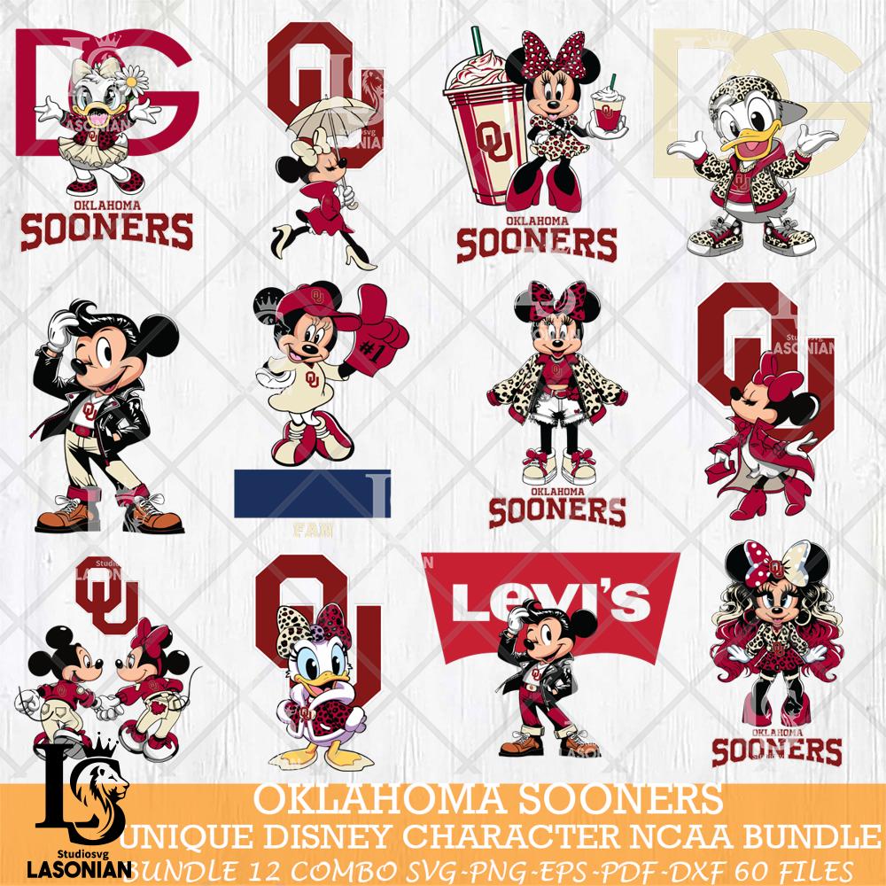 Oklahoma Sooners Disney character NCAA Bundle 12 – lasoniansvg
