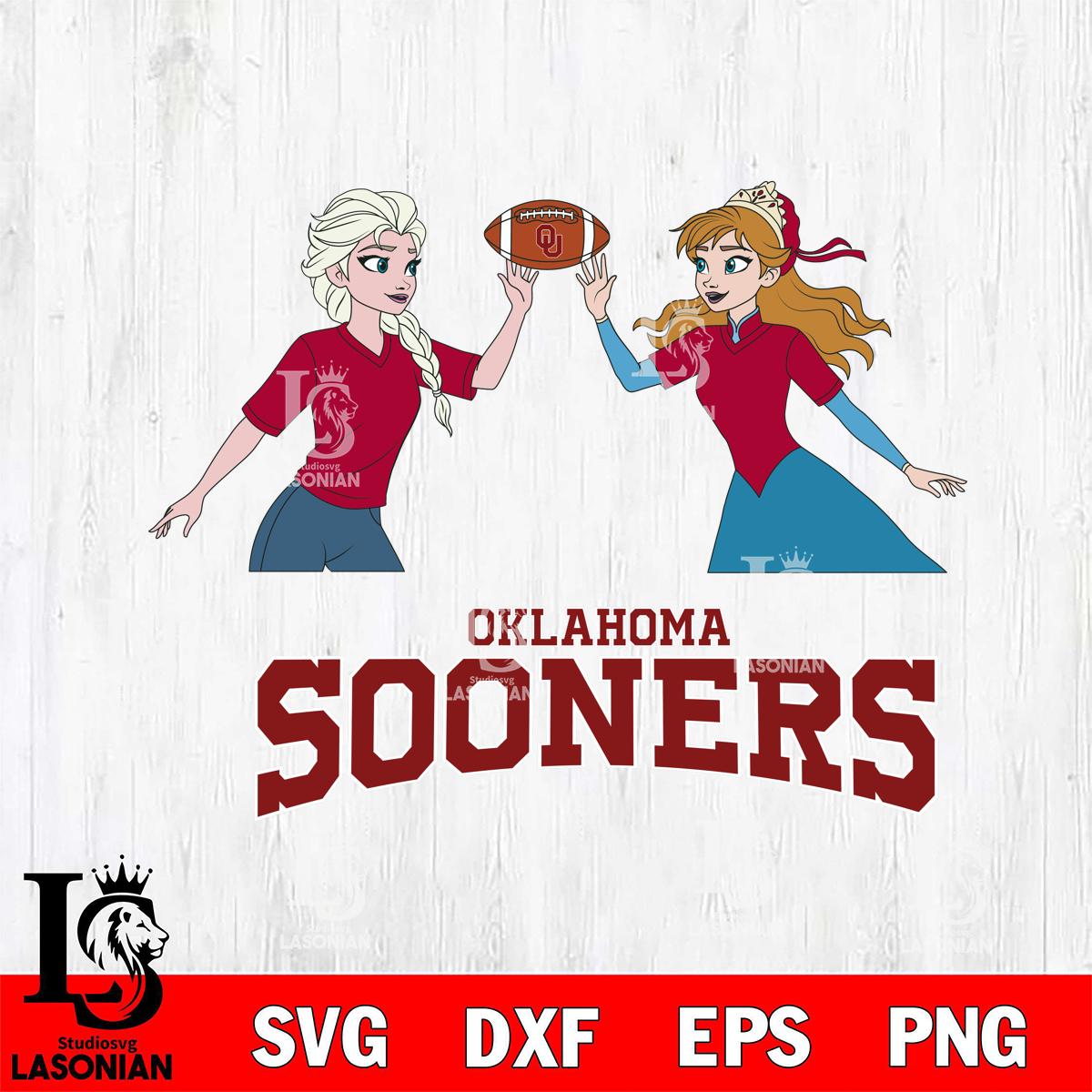 Oklahoma Sooners Elsa & Anna Football – lasoniansvg