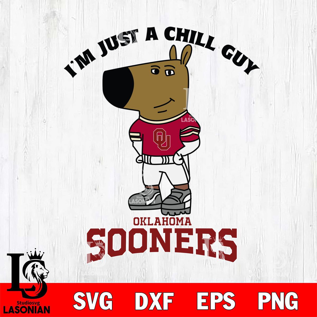 Oklahoma Sooners I'm Just A Chill Guy Football – lasoniansvg