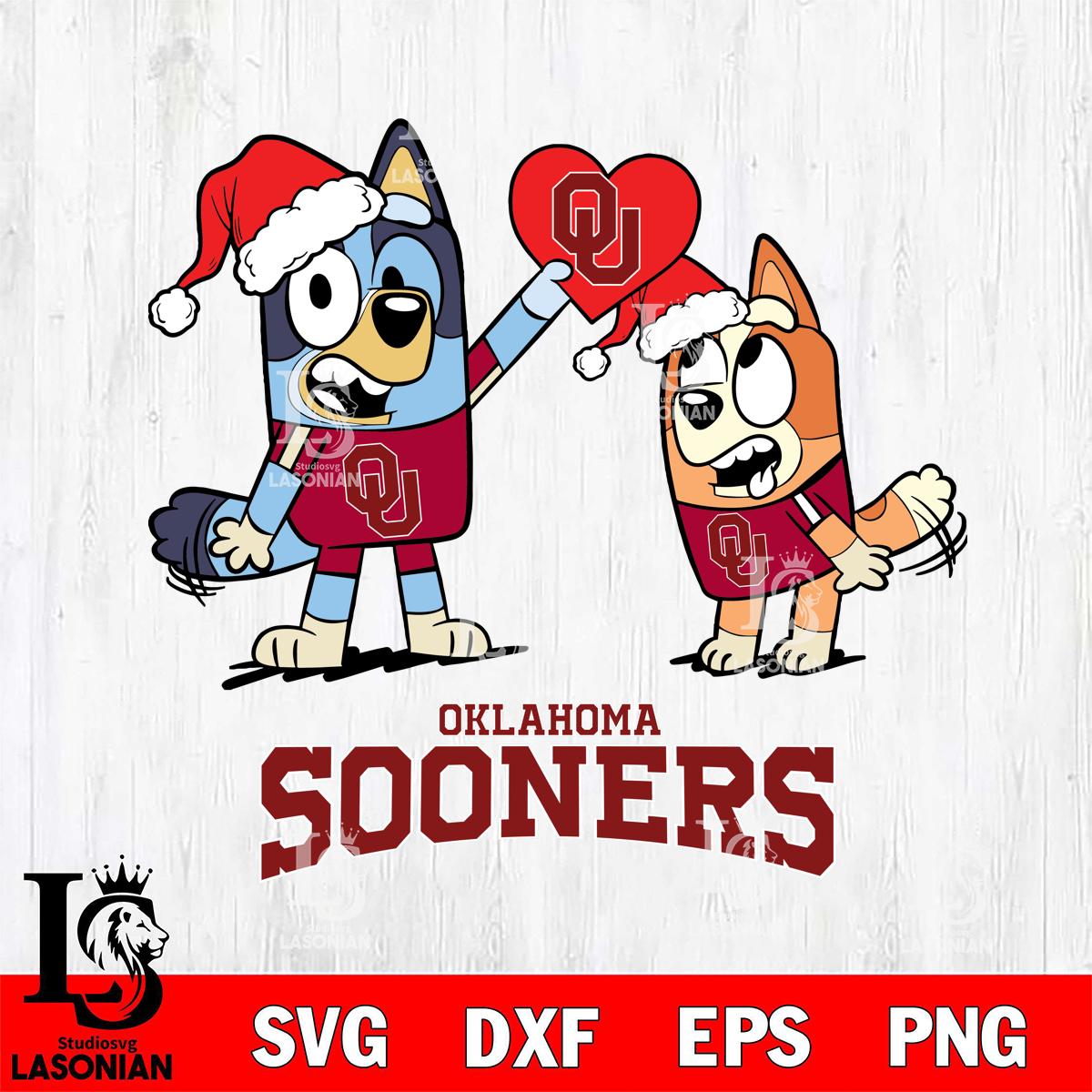 Oklahoma Sooners Love Bluey Christmas – lasoniansvg