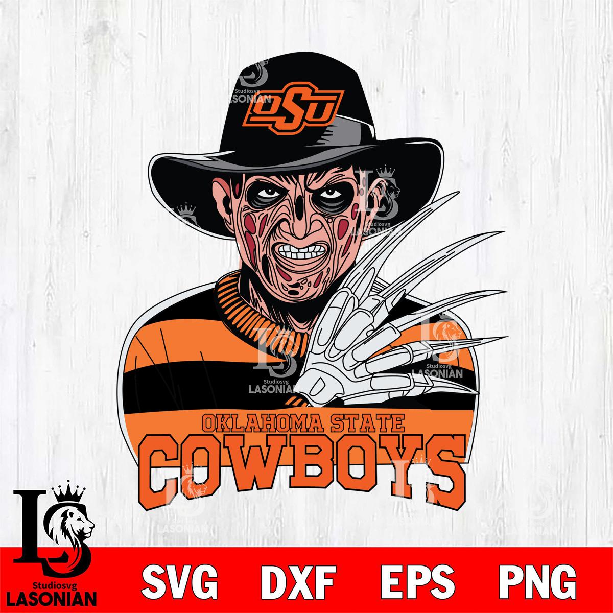 Oklahoma State Cowboys Freddy Krueger Horror Halloween – lasoniansvg