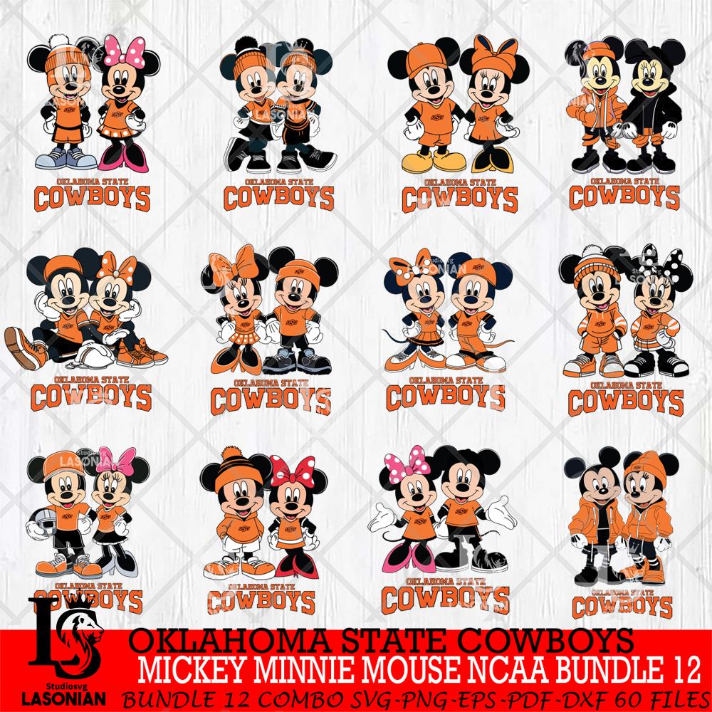 Oklahoma State Cowboys Mickey Minnie Mouse NCAA Bundle 12 – lasoniansvg