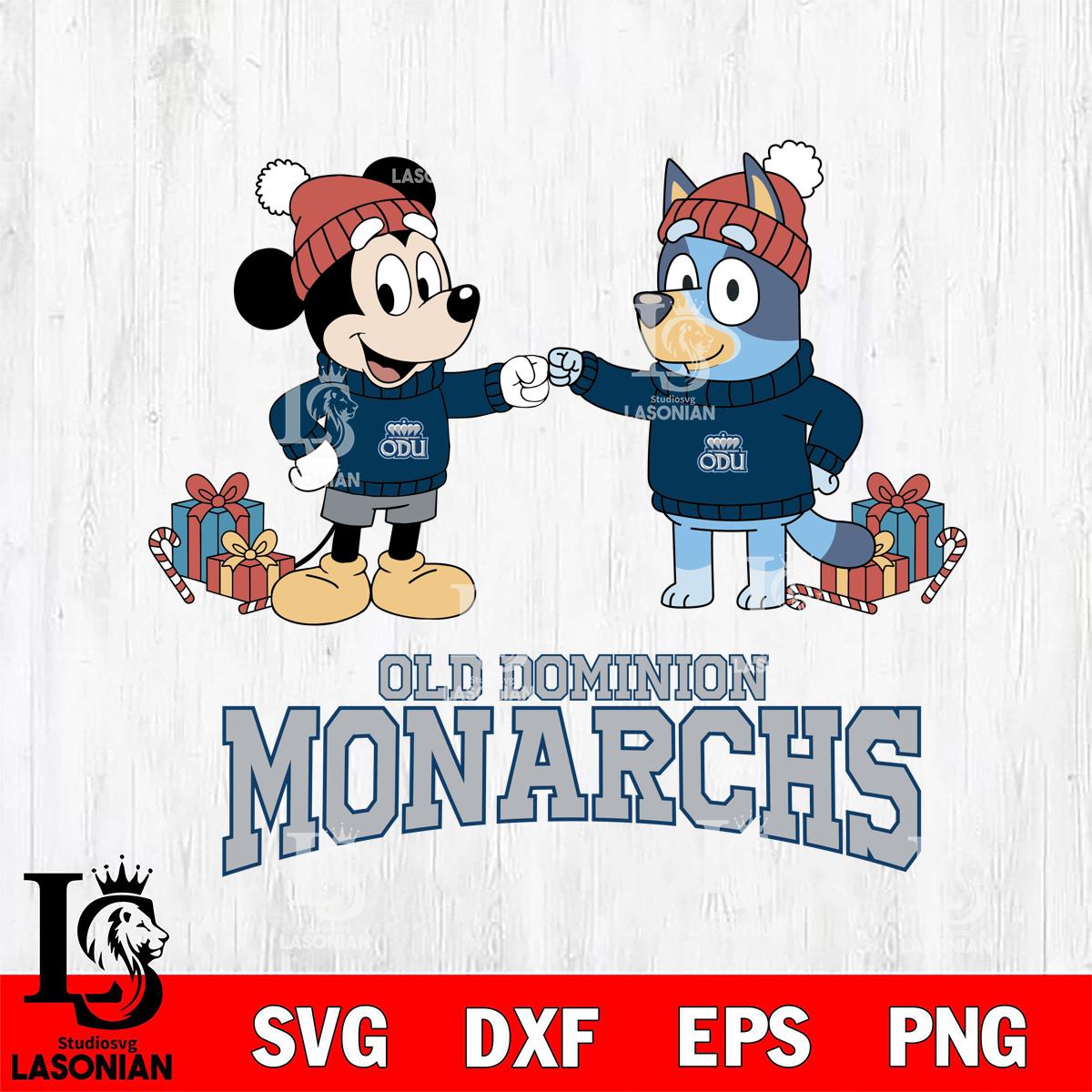 Old Dominion Monarchs Bluey With Mickey Christmas – lasoniansvg
