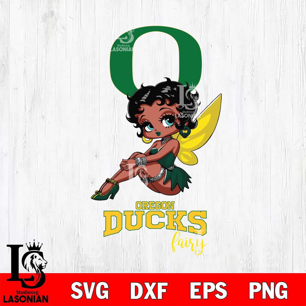 Oregon Ducks Beauty Black Fairy Betty Boop – lasoniansvg