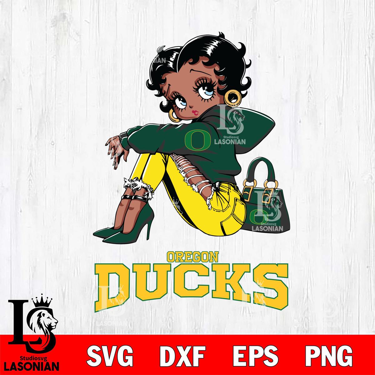 Oregon Ducks Betty Boop Black Fan Girl – lasoniansvg