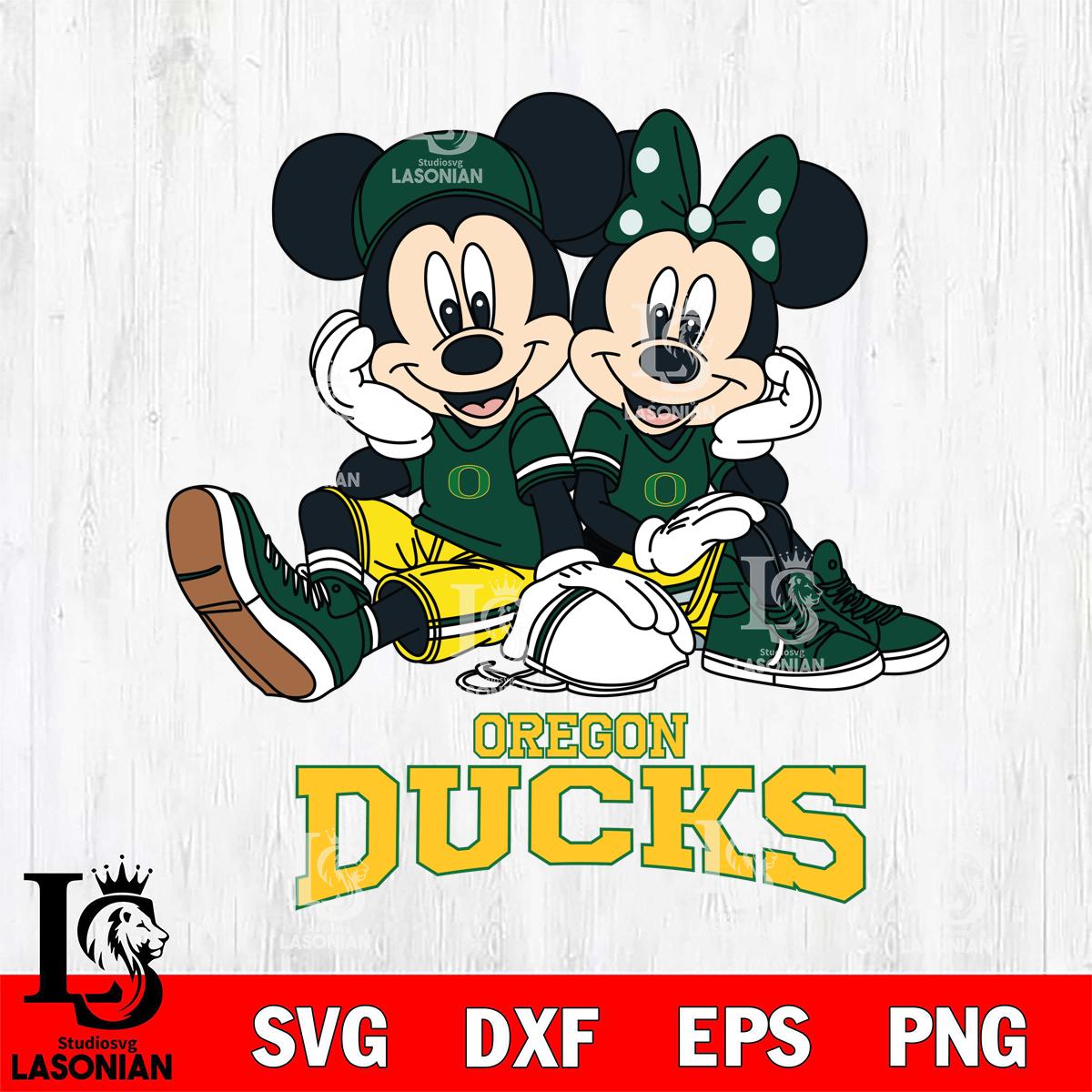 Oregon Ducks Mickey Minnie Mouse Football Sit – lasoniansvg