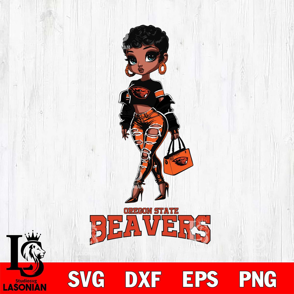 Oregon State Beavers Beautiful Black Fan Girl – lasoniansvg