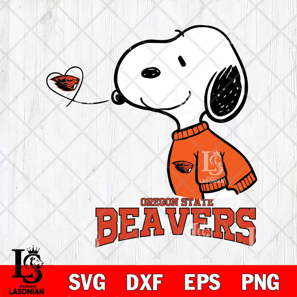 Oregon State Beavers Cute Valentine Snoopy File cut , Criucut ...