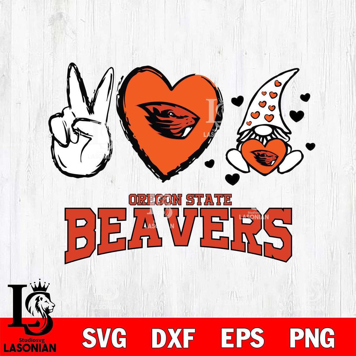 Oregon State Beavers Gnomes Peace & Love – lasoniansvg
