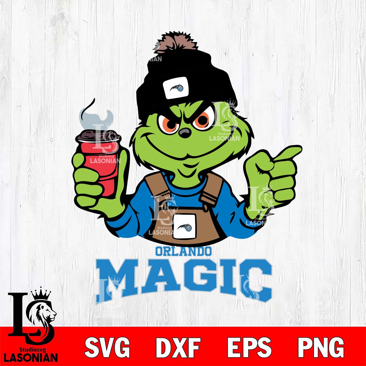 Orlando Magic Grinch with coffee – lasoniansvg