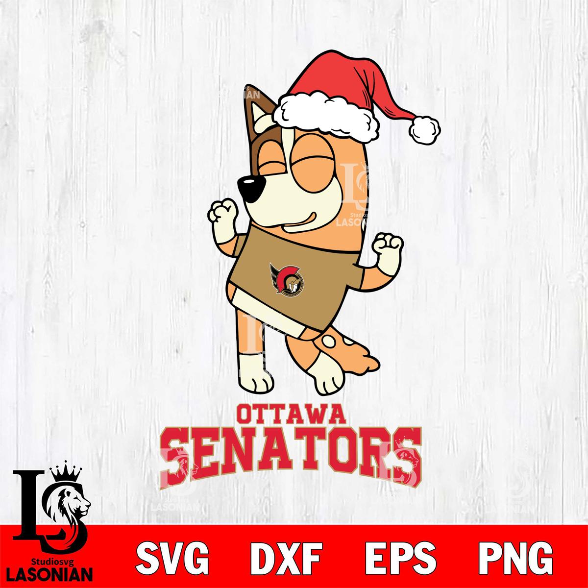 Ottawa Senators Bluey Chilli Happy Christmas – lasoniansvg