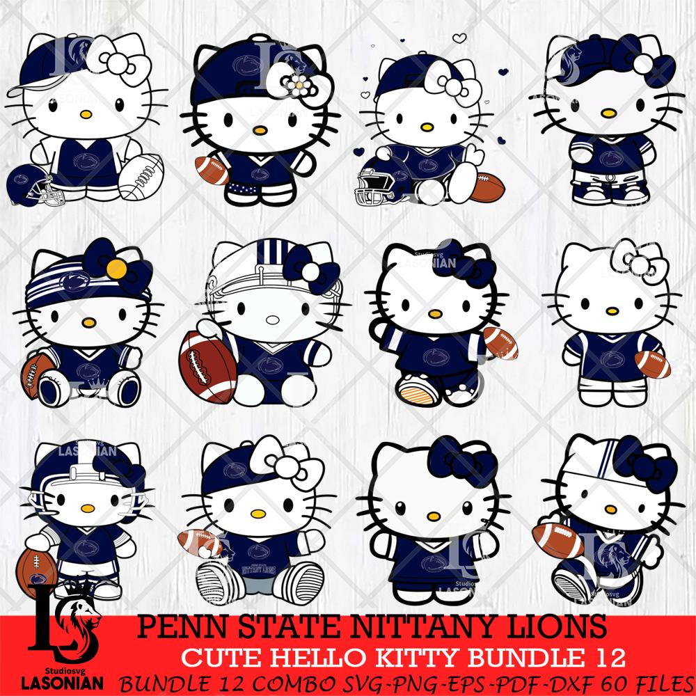 Penn State Nittany Lions Cute Hello Kitty Bundle 12 SVG – lasoniansvg