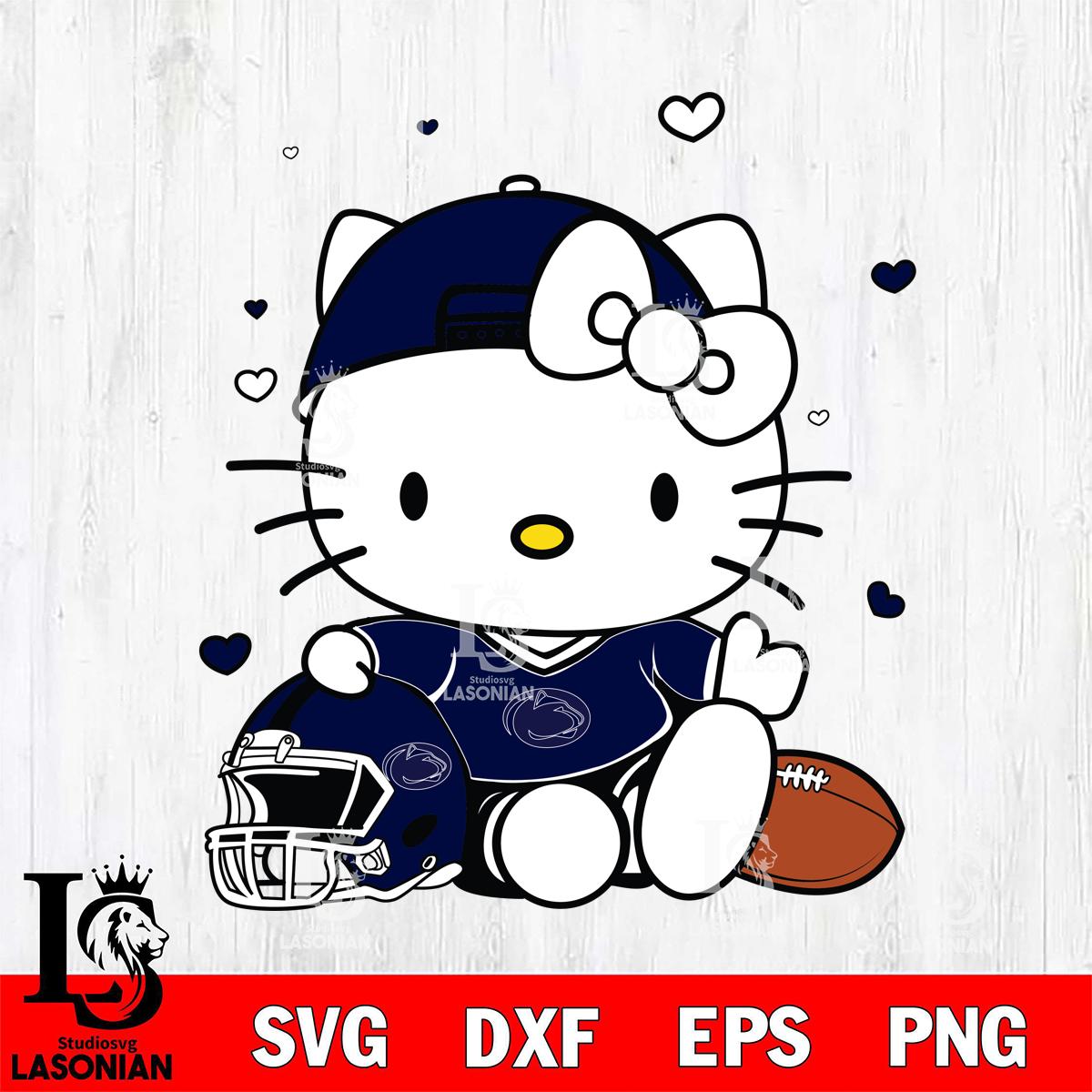 Penn State Nittany Lions Cute Hello Kitty Football – lasoniansvg