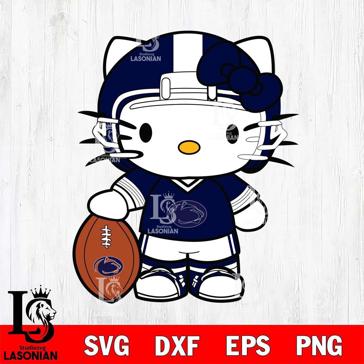 Penn State Nittany Lions Cute Hello Kitty Football 3 – lasoniansvg