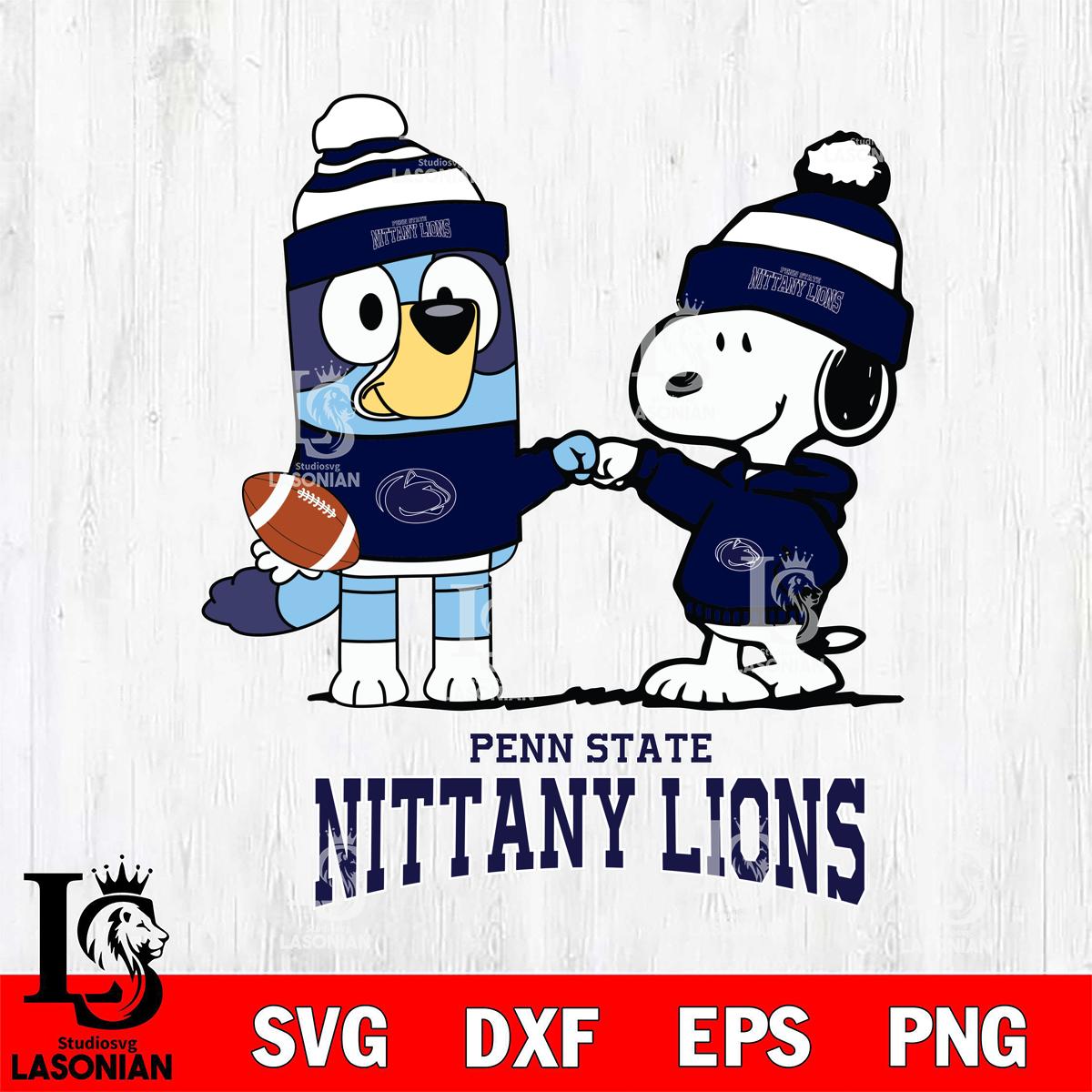 Penn State Nittany Lions Snoopy & Bluey Football – lasoniansvg