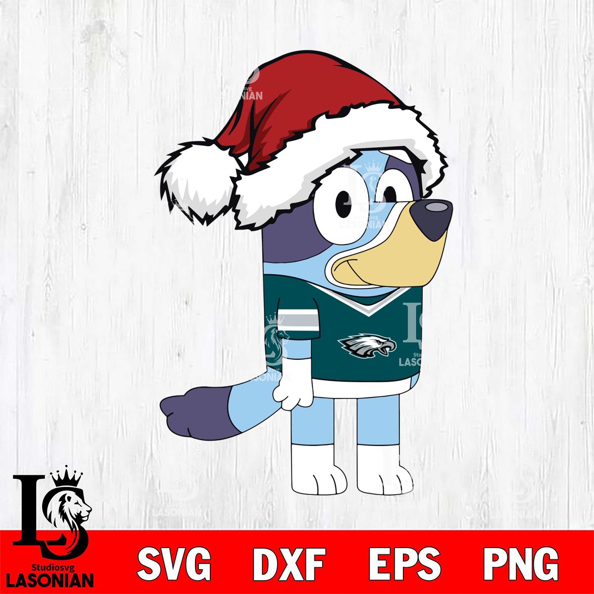 Philadelphia Eagles Bluey Cartoon Christmas – lasoniansvg