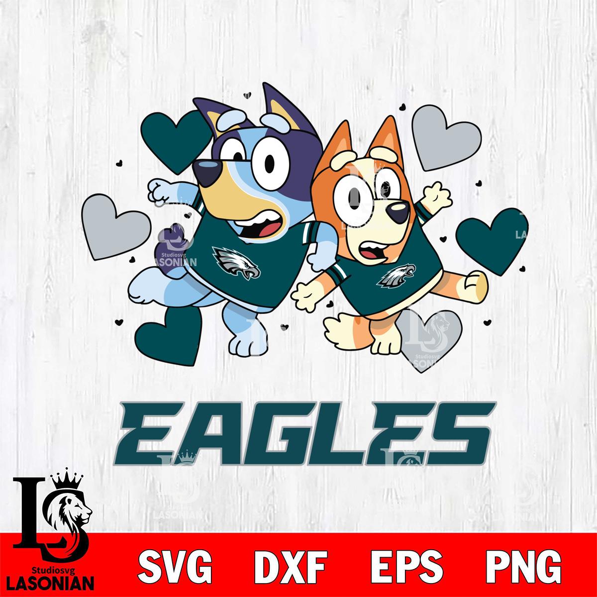 Philadelphia Eagles Bluey Chilli Heart NFL – lasoniansvg